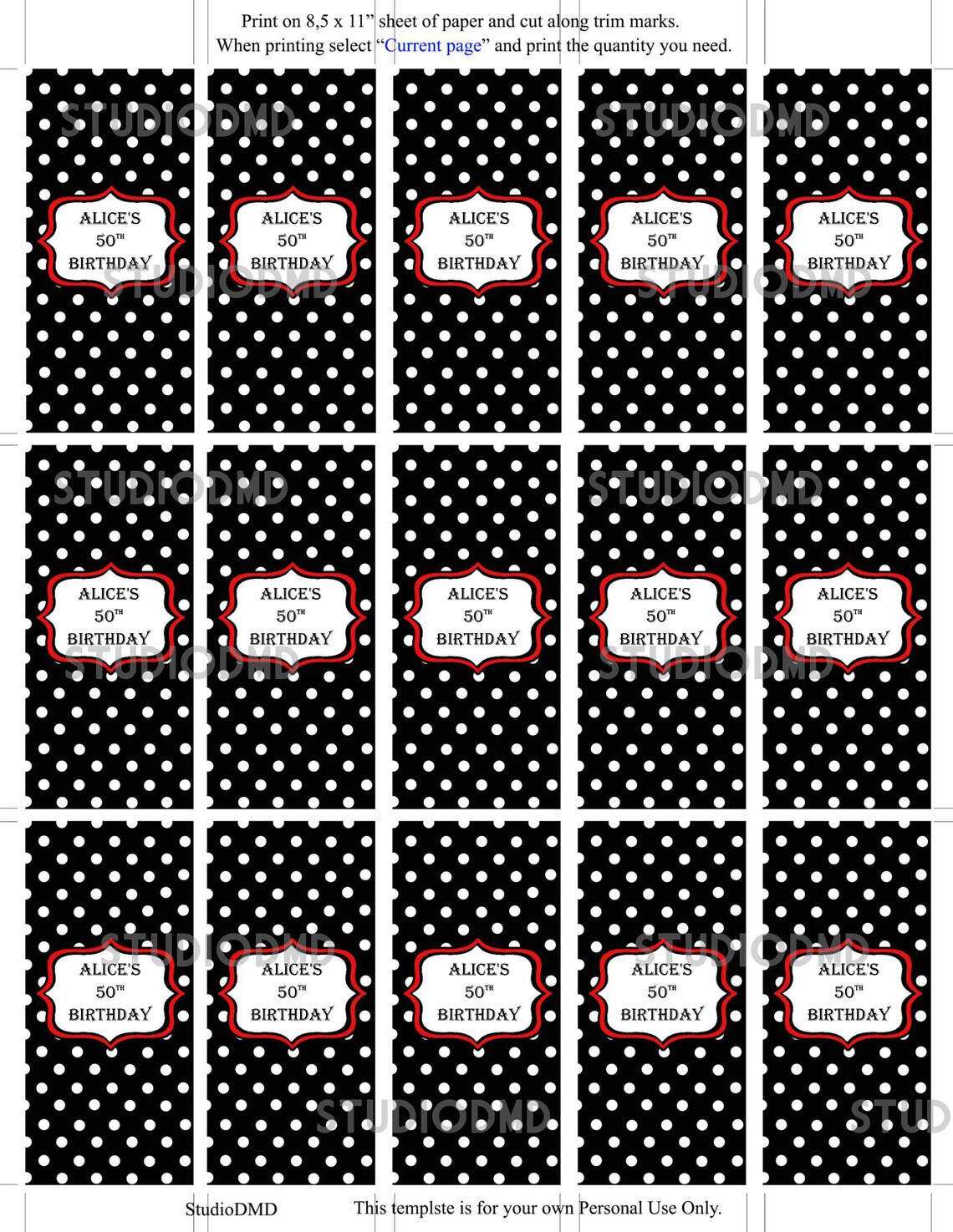 Printable Mini Candy Bar Wrappers Mini Hershey's - Etsy