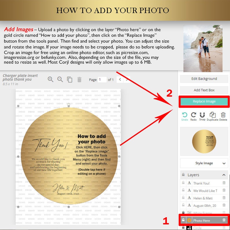 Printable Charger Plate Insert or Centerpiece Photo Charger - Etsy