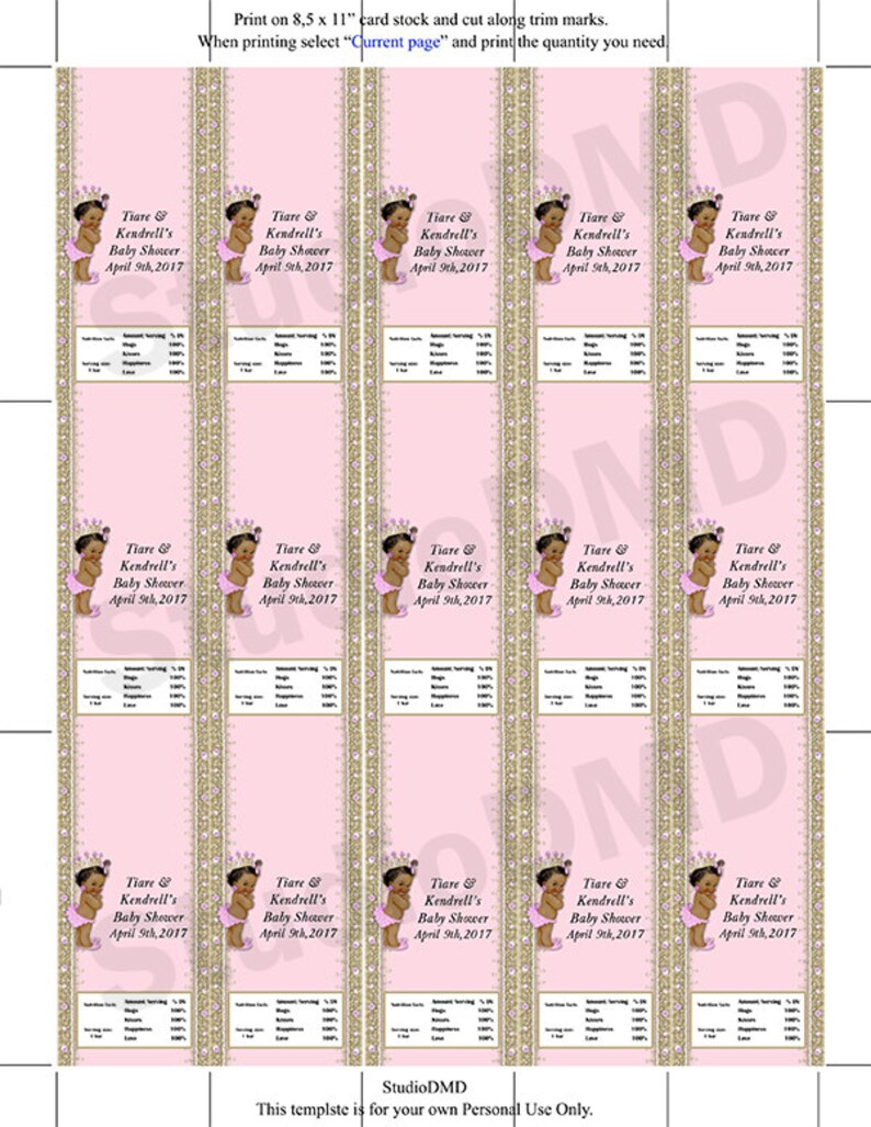 Printable Mini Candy Bar Wrappers Mini Hershey's - Etsy