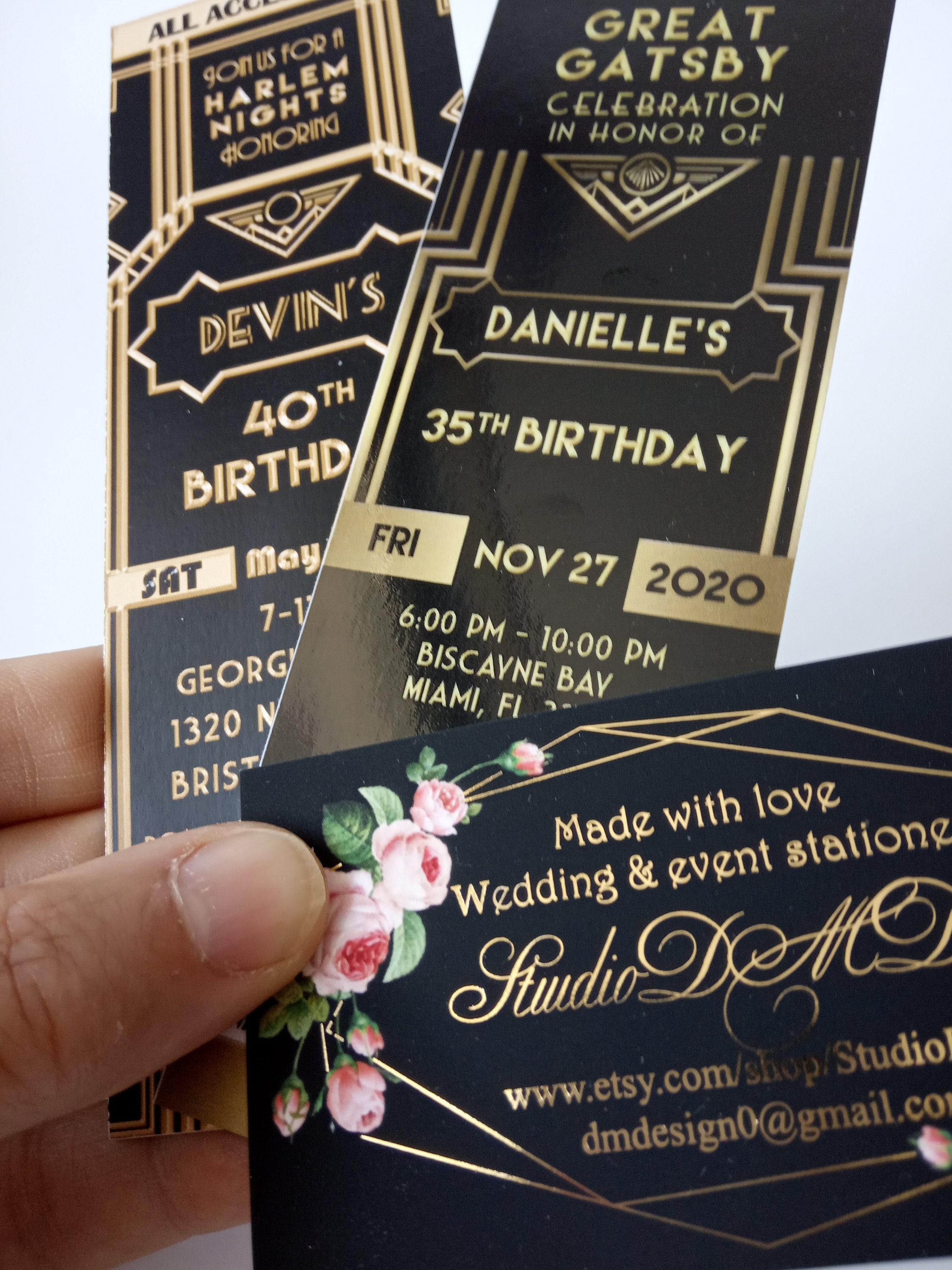 Printed Invitations Ticket Style Professionally Printed | Etsy