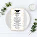 Printable Menu Card Template, Graduation Dinner Menu Template, Stars ...