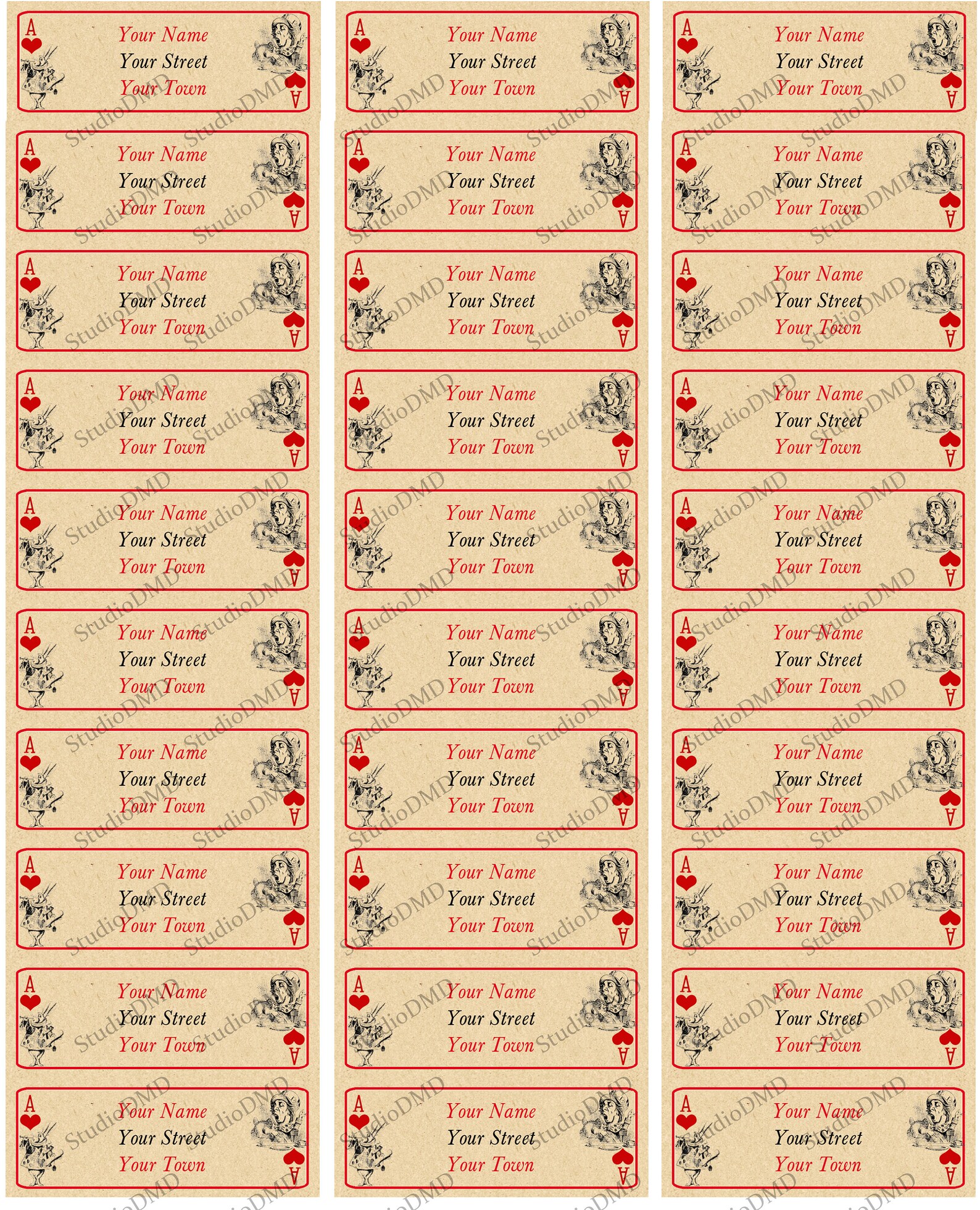 Alice in Wonderland Return Address Labels Vintage Mad Hatter - Etsy