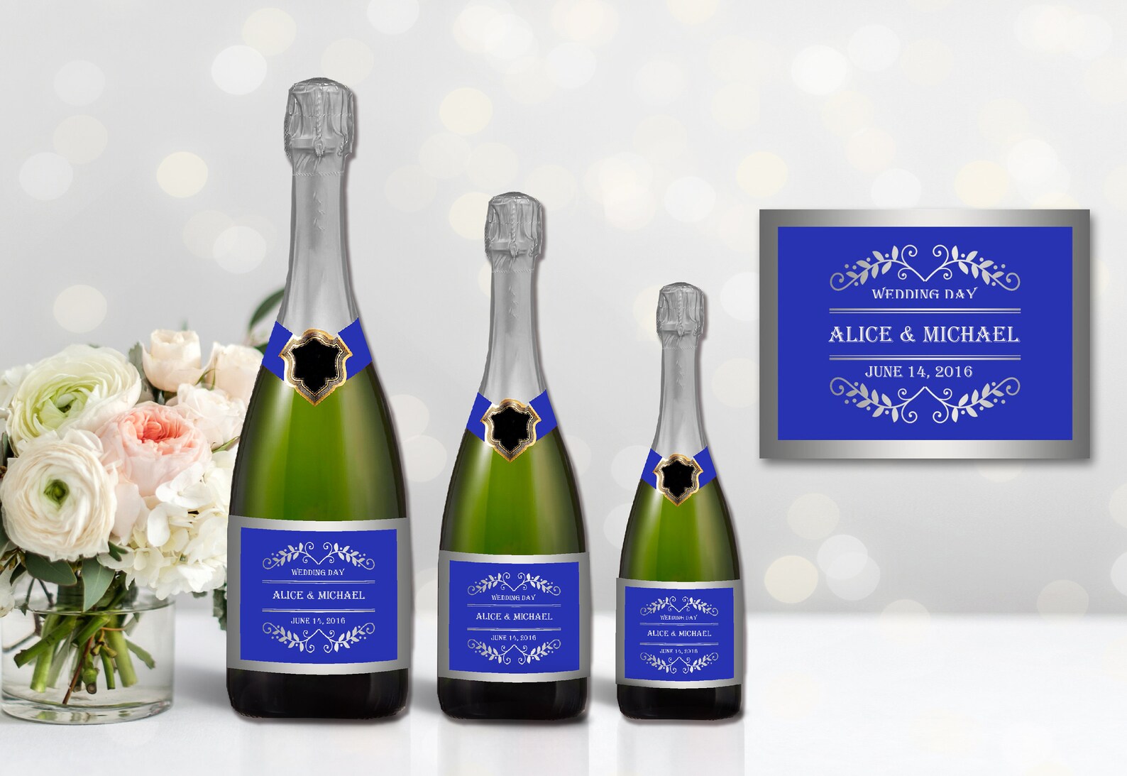 Printable Full-size or Mini Wine or Champagne Labels 3 Sizes - Etsy