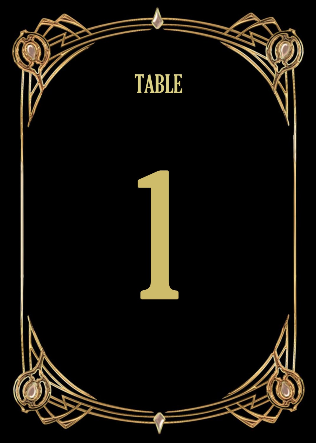 Printable Table Cards Template With the Names Art Deco Great | Etsy