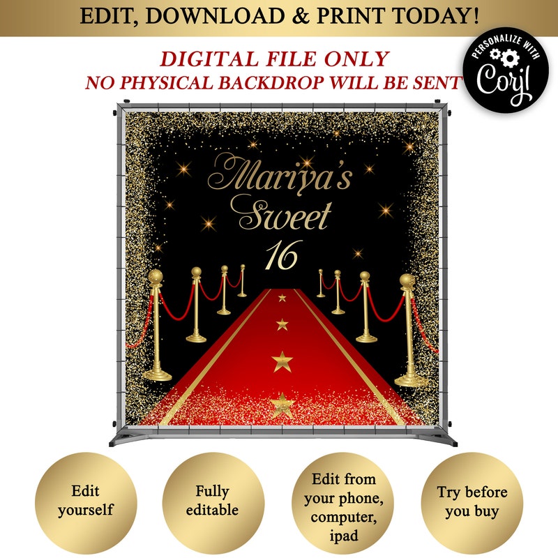 Hollywood Backdrop - Etsy