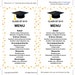 Printable Menu Card Template, Graduation Dinner Menu Template, Stars ...
