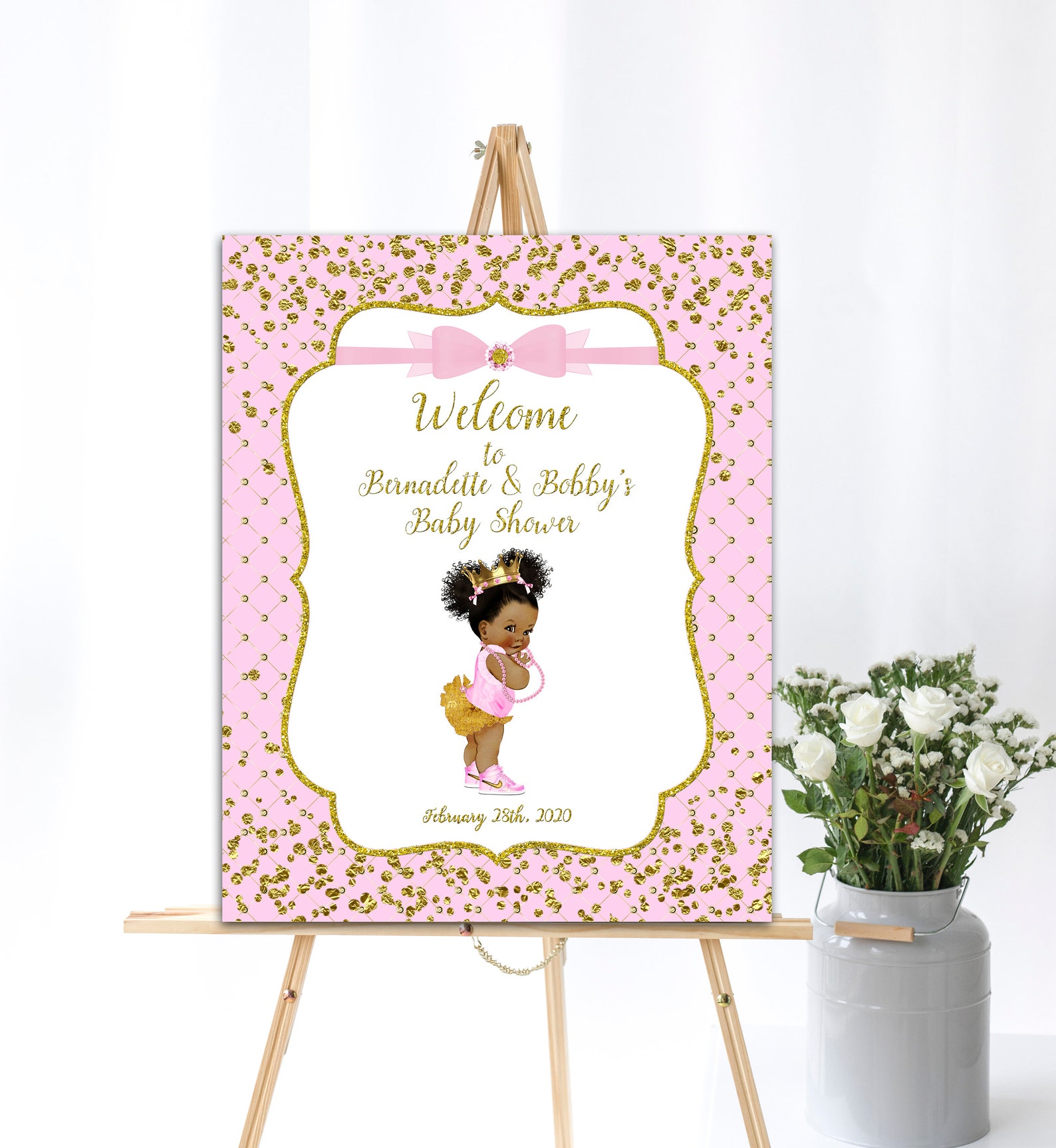 Printable Welcome Baby Sign It's a Girl Little Princess | Etsy
