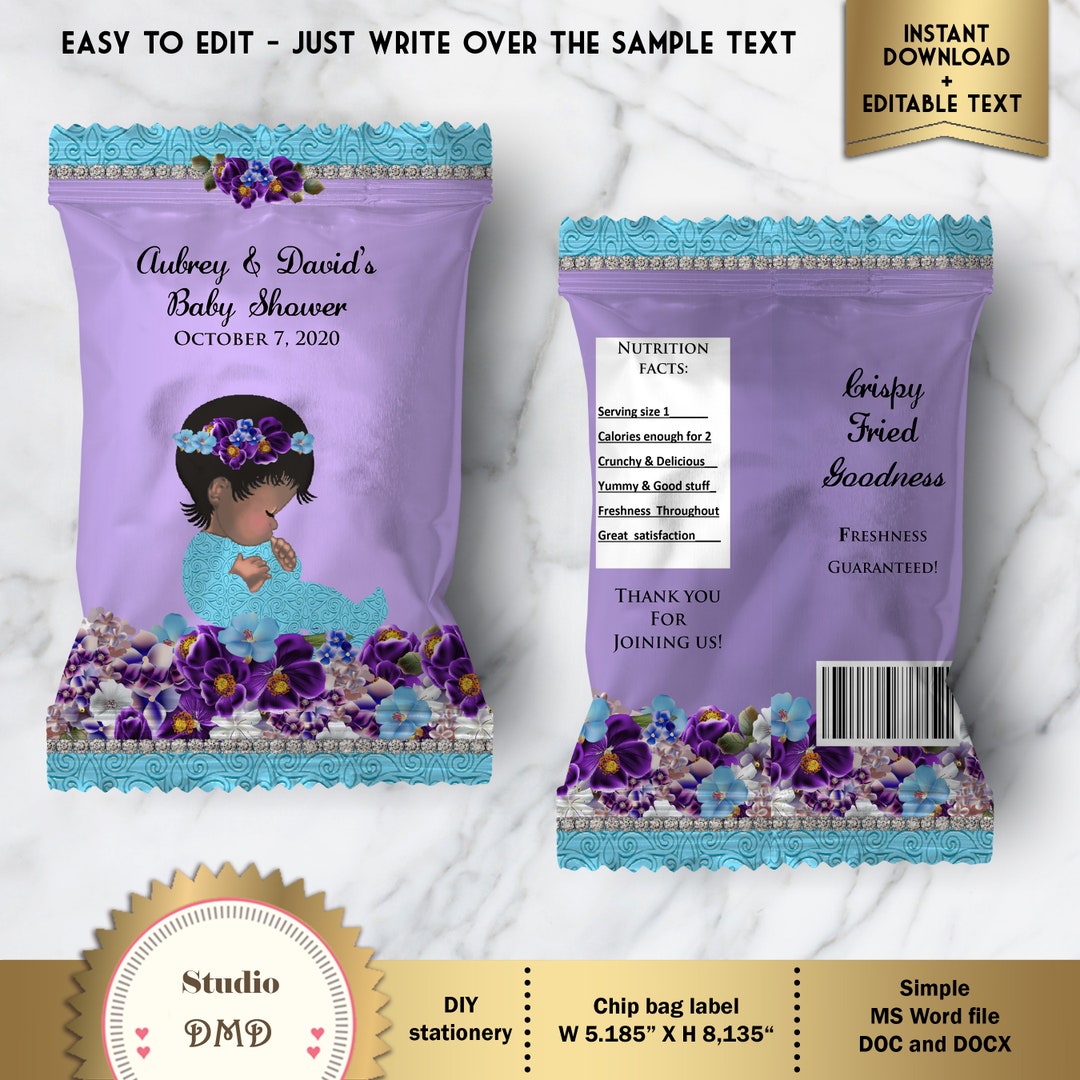Printable Chip Bag Wrapper Labels Baby Girl Royal Baby - Etsy