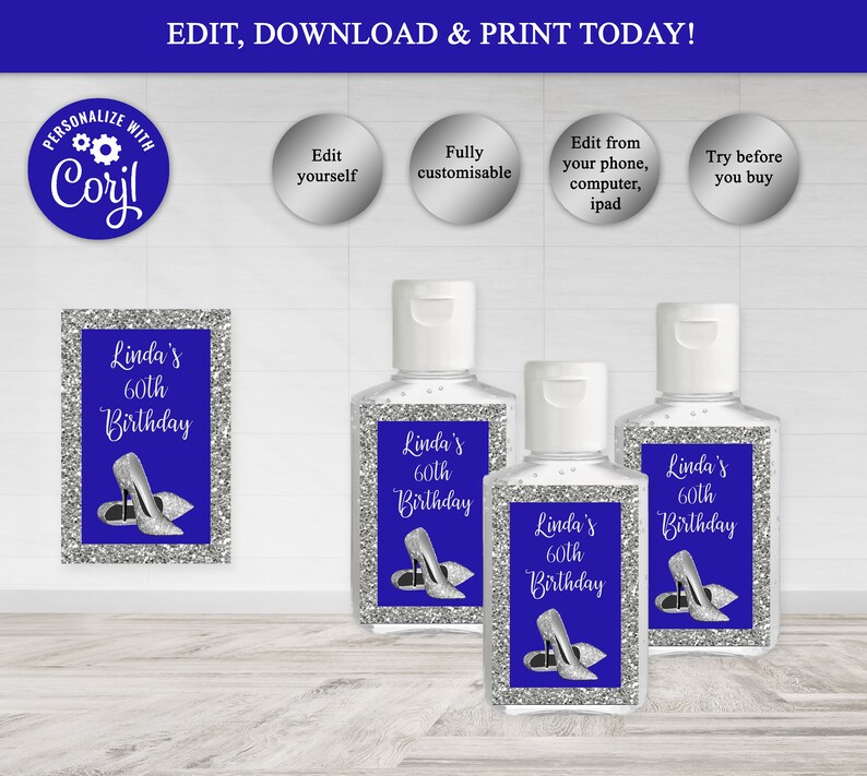 Purell Hand Sanitizer Labels 2 oz. Size Bottle Birthday Favor | Etsy