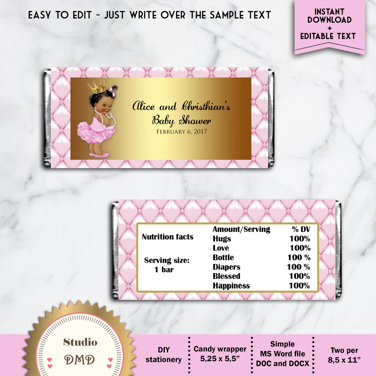 Printable Candy Bar Wrapper Hershey's Chocolate Wrapper - Etsy