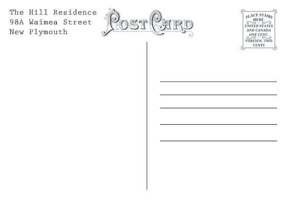 Postcard Backside Template