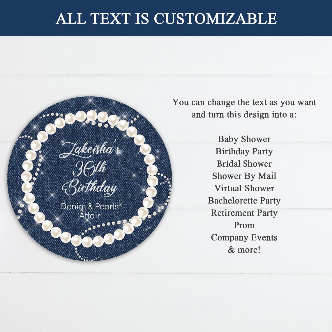 Printable Charger Plate Insert or Centerpiece Denim and - Etsy