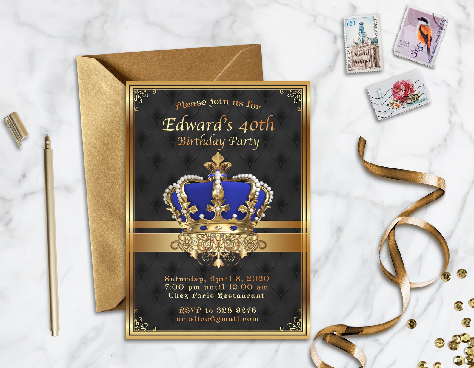 Royal Birthday Invitation Jewel in the Crown Party | Etsy