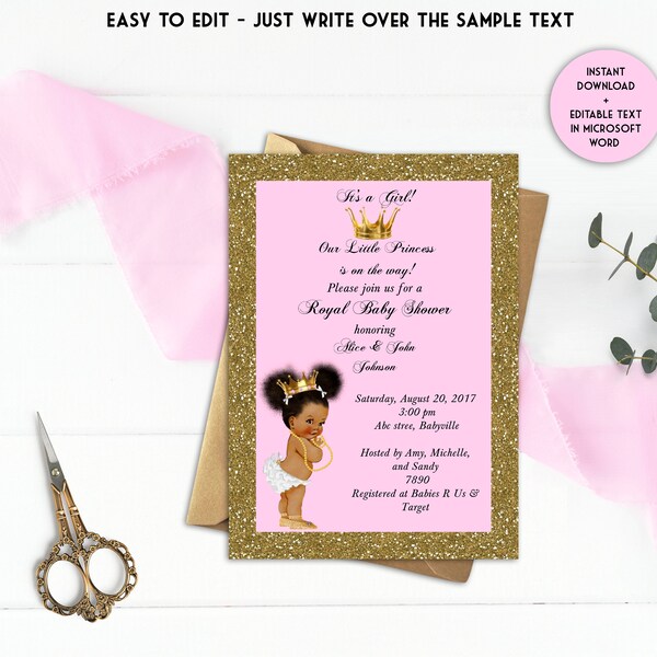 Princess Baby Shower Invitations - Etsy