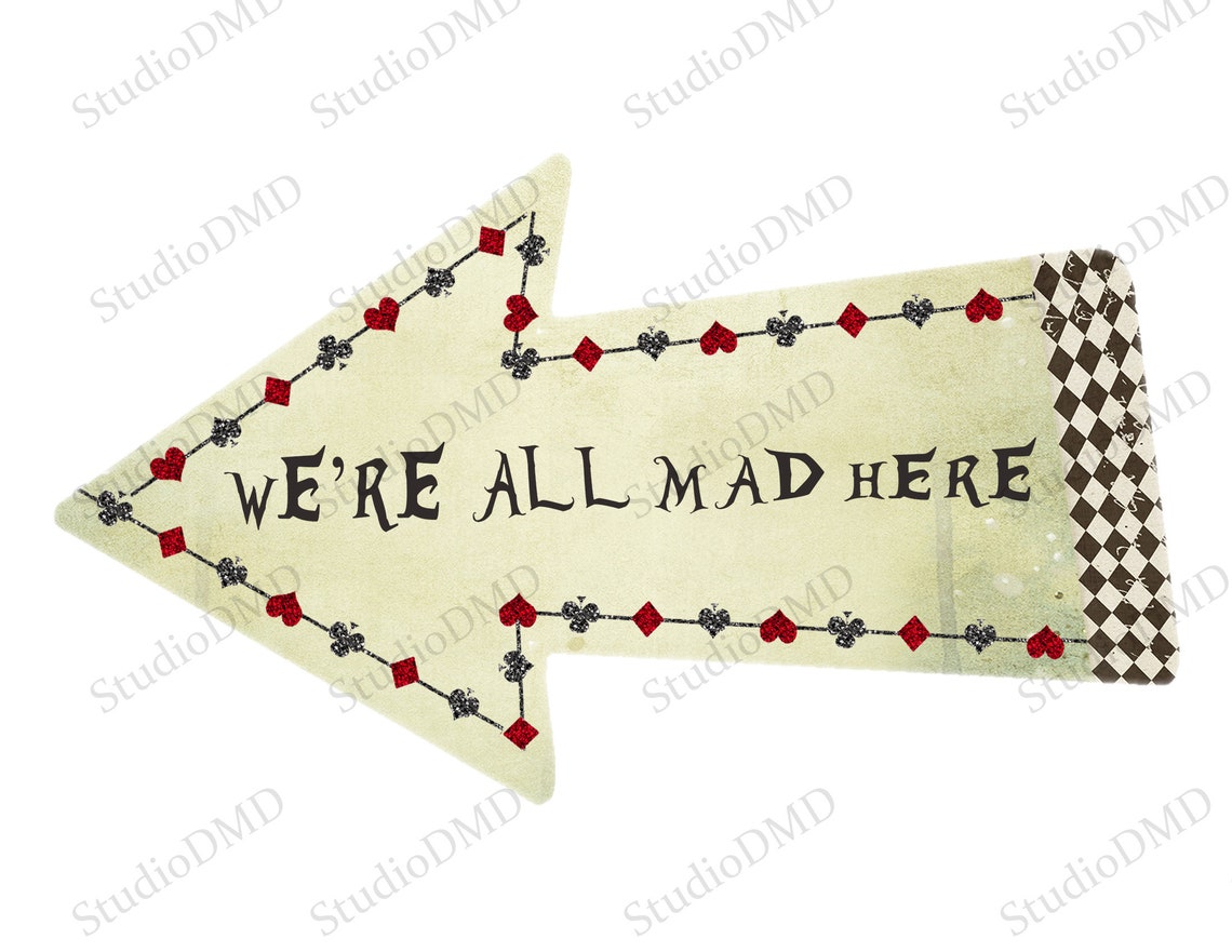 Alice in Wonderland Direction Arrow Signs Set of 9 This Way - Etsy