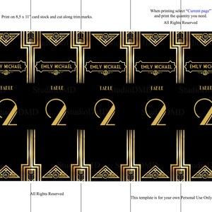 Great Gatsby Style Art Deco Table Numbers Card Table - Etsy