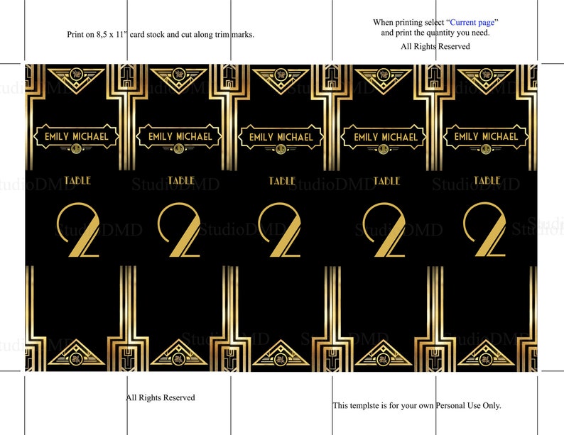 Great Gatsby Style Art Deco Table Numbers Card Table | Etsy