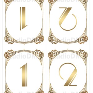 Great Gatsby Art Deco Table Cards, Table Numbers, Table Decoration ...