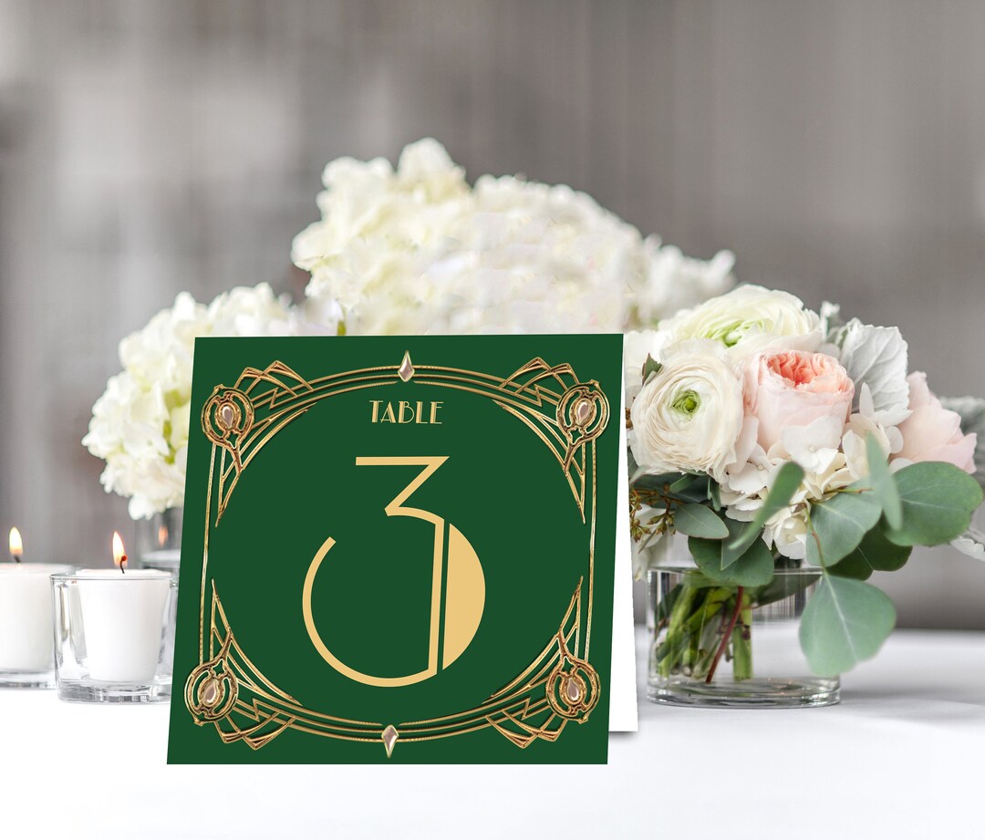 Great Gatsby Art Deco Table Cards Table Numbers Table - Etsy