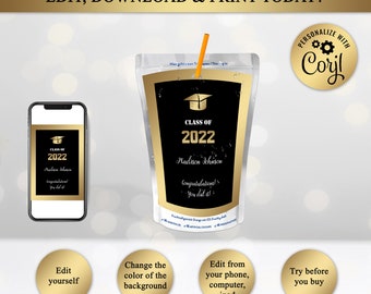 Paper & Party Supplies Preschool Graduation Capri Sun Labels ...