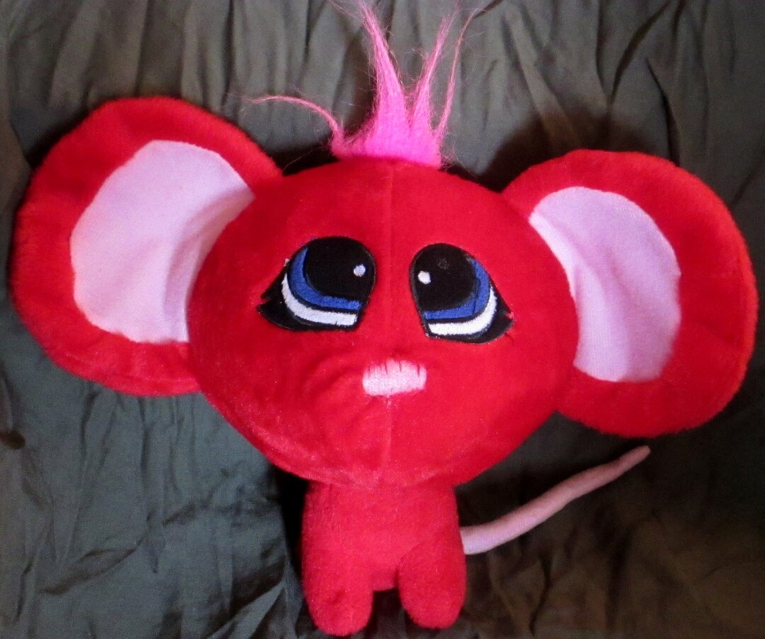 Dakin Mouse Big Ears Embroidered Blue Eyes Red Pink Plush - Etsy