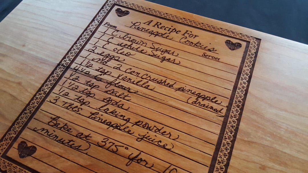 Handwritten Recipe Board Custom Engraved Cutting Board Personalized ...