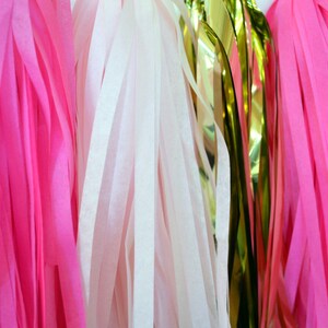 Hot Pink Valentine Tassel Garland Neon Pink and Gold Garland - Etsy