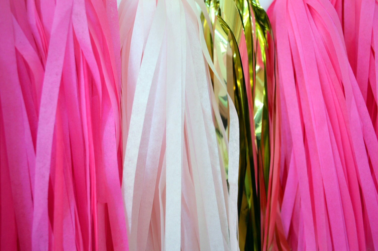 Hot Pink Valentine Tassel Garland Neon Pink and Gold Garland | Etsy