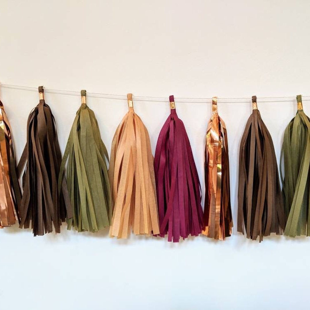 Fall Tassel Garland: Burgundy, Tan, and Rose Gold Autumn Decor - Etsy