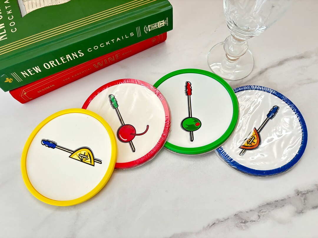 Mid-century Plastic Coaster Set - Etsy