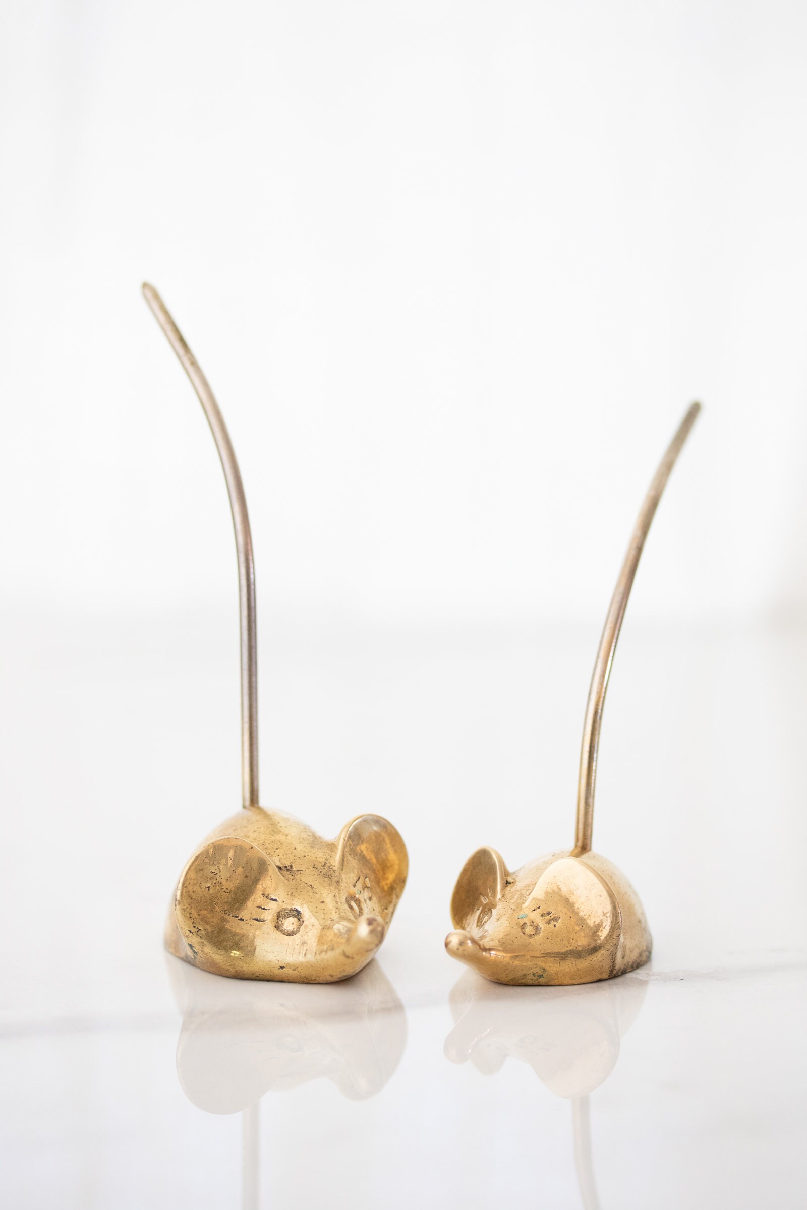 Pair of Vintage Tiny Cute Brass Mice - Etsy