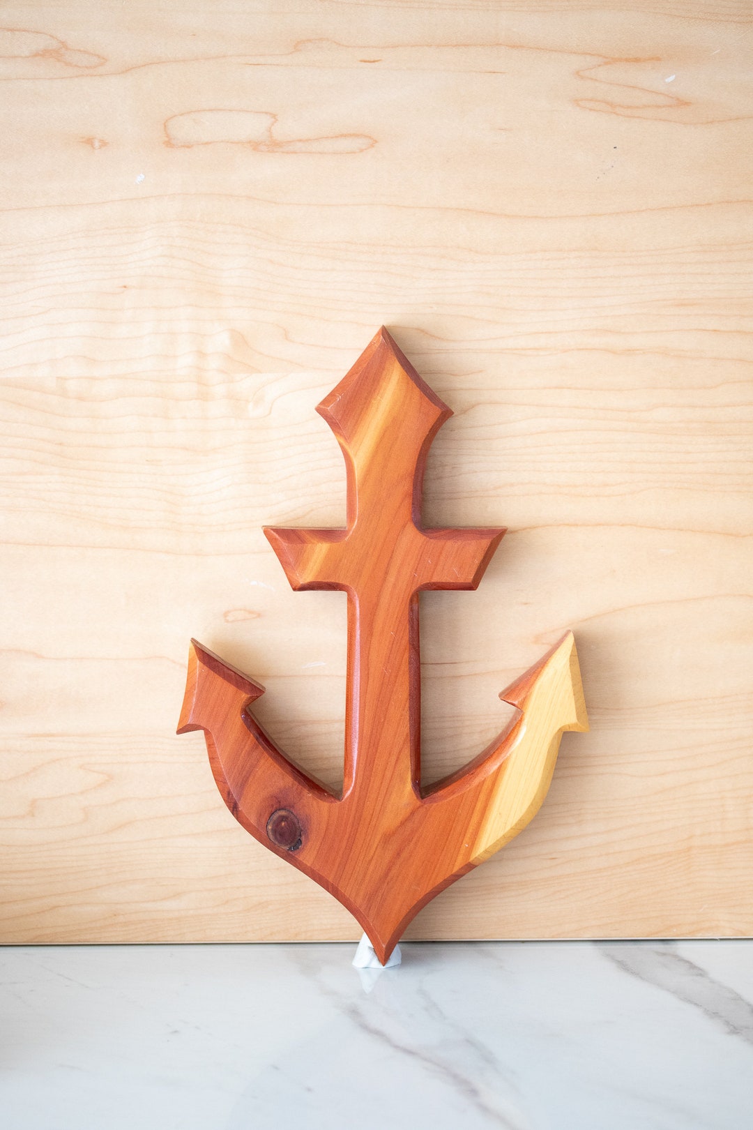 Wood Anchor Handcarved Vintage - Etsy