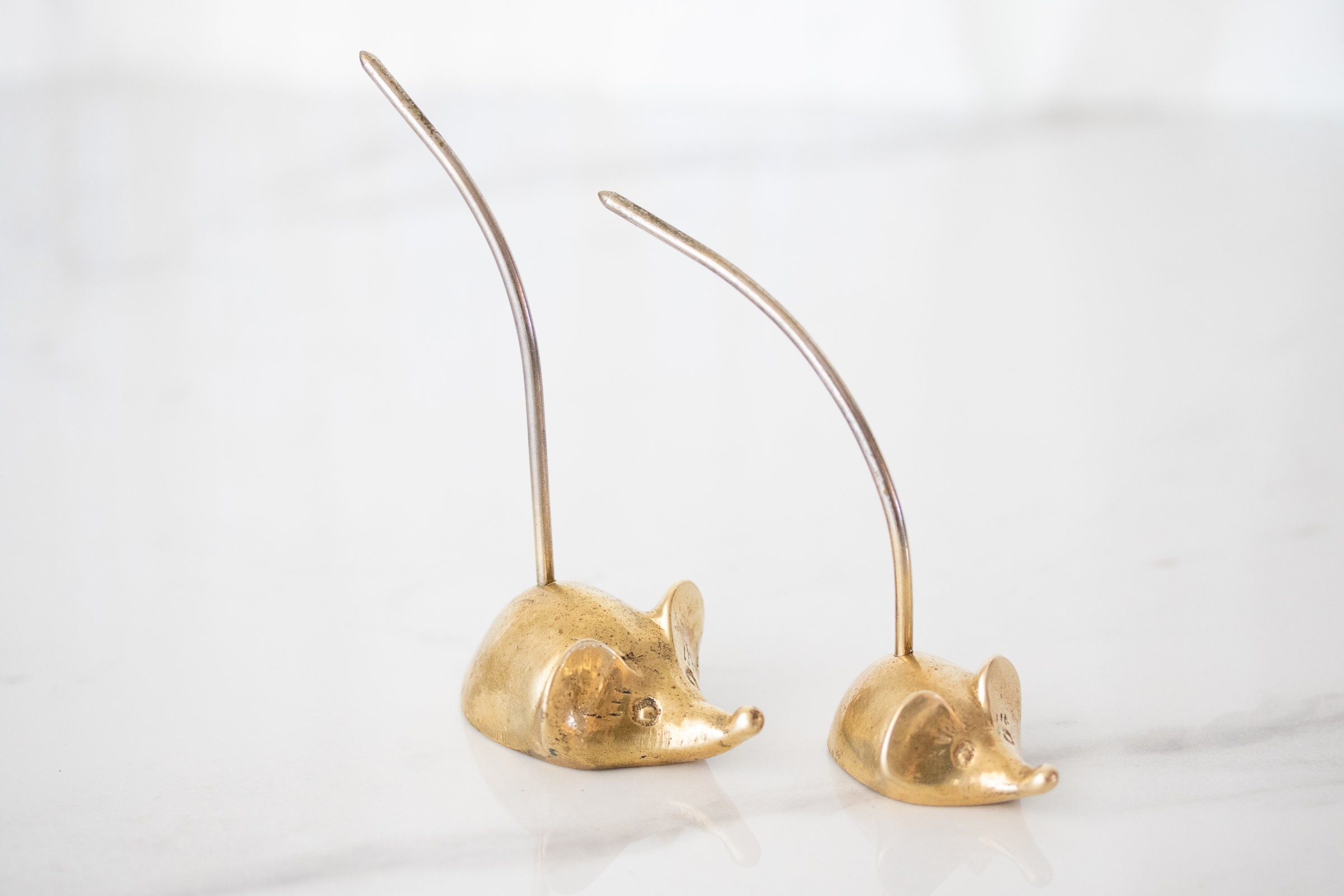 Pair of Vintage Tiny Cute Brass Mice - Etsy