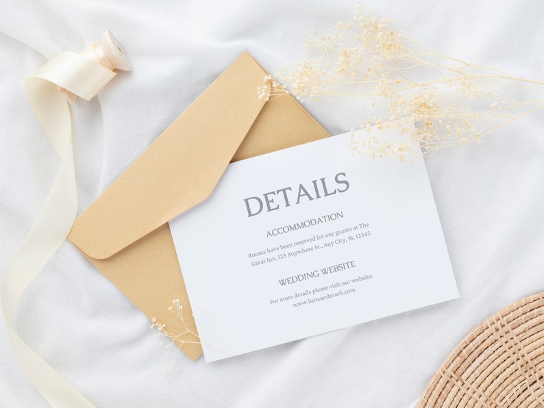 Minimalist Spring Wedding Monogram Invitation Template, Minimal ...