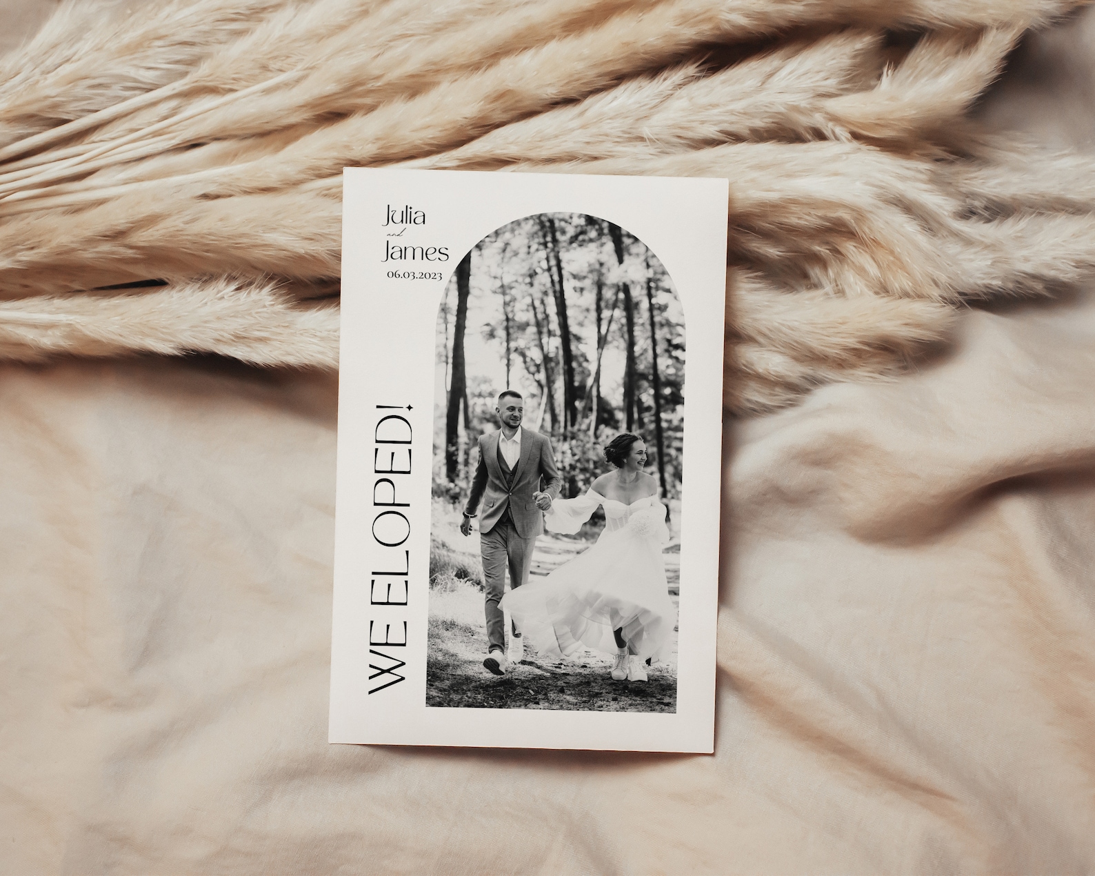 We Eloped Announcement, Elopement Wedding Template, Elopement Photo ...