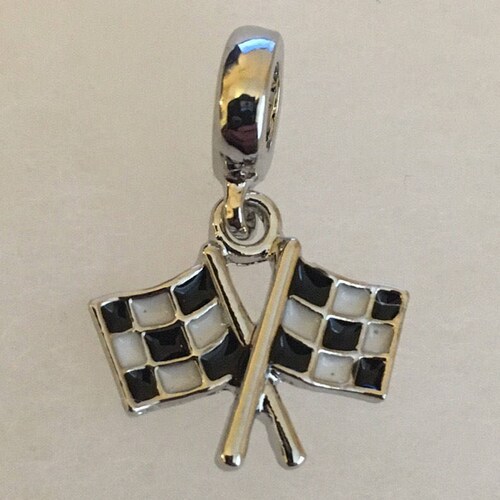 LOVE Racing Checkered Flag Keychain Racing Jewelry by - Etsy