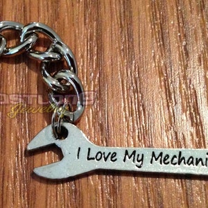 I Love My Mechanic Wrench Charm Keychain Racing Jewelry by - Etsy