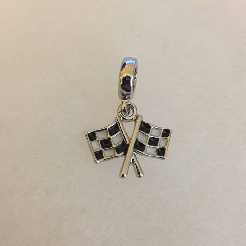 Checkered Flag Dangle Charm for Charm Bracelet Racing Jewelry - Etsy