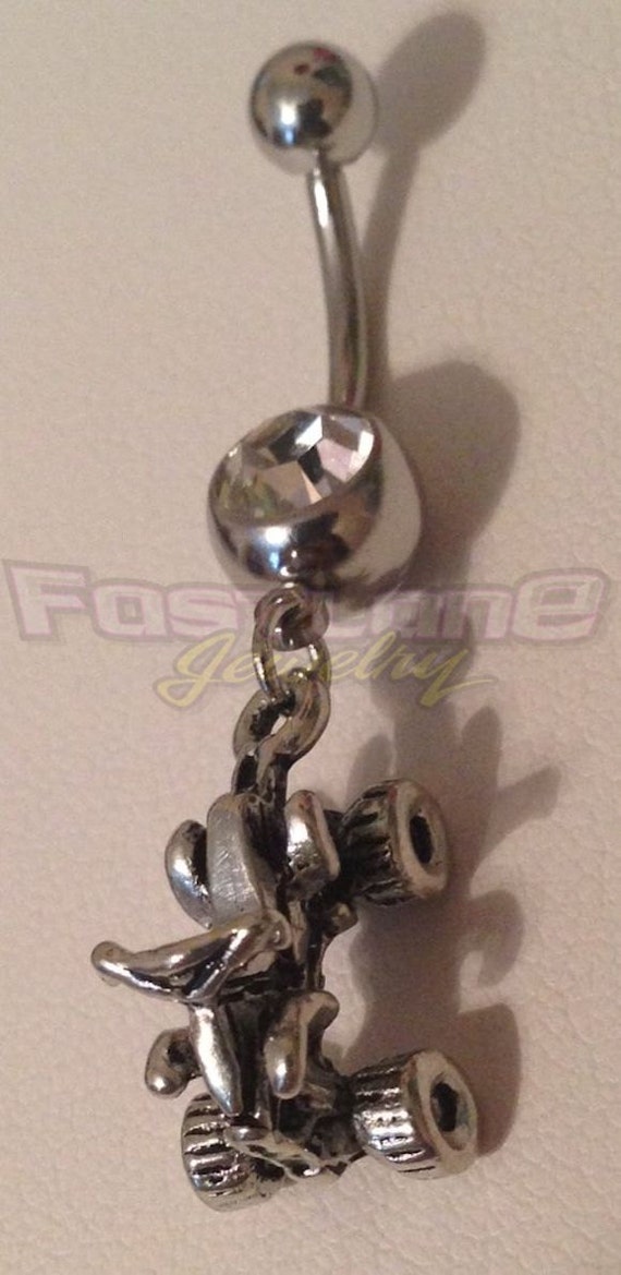 Quad Belly Button Piercing Steel Jellyfish Dangle Navel