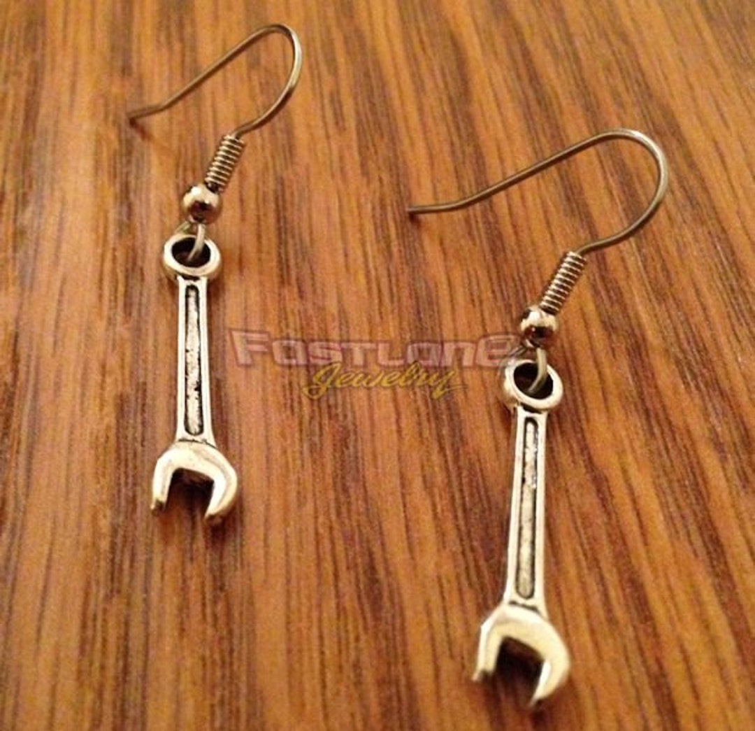 Miniature Wrench Charm Tool Earrings- Racing Jewelry by Fastlane ...