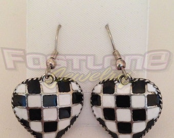 Checkered Flag Heart Charm Keychain Racing Jewelry by | Etsy