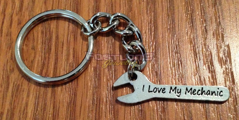 I Love My Mechanic Wrench Charm Keychain Racing Jewelry by - Etsy