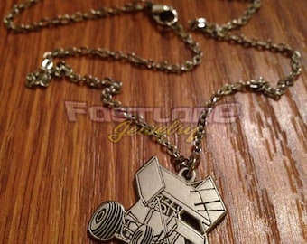 Winged Sprint Car Charm Keychain Racing Jewelry by Fastlane | Etsy