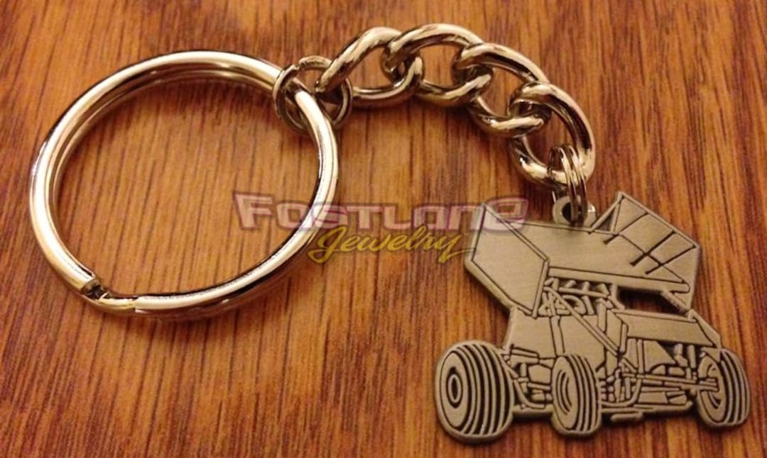 Winged Sprint Car Charm Keychain Racing Jewelry by Fastlane Jewelry ...