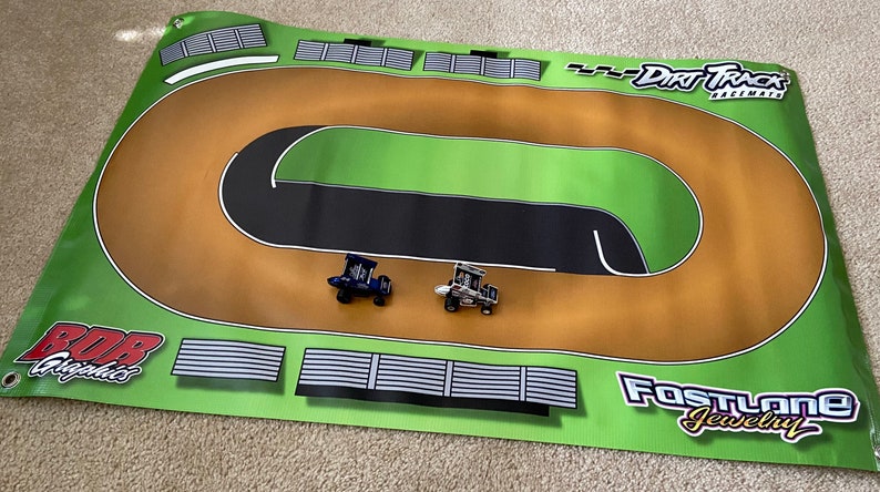 Dirt Track Racemat Oval Racetrack Kid's Play Mat - Etsy
