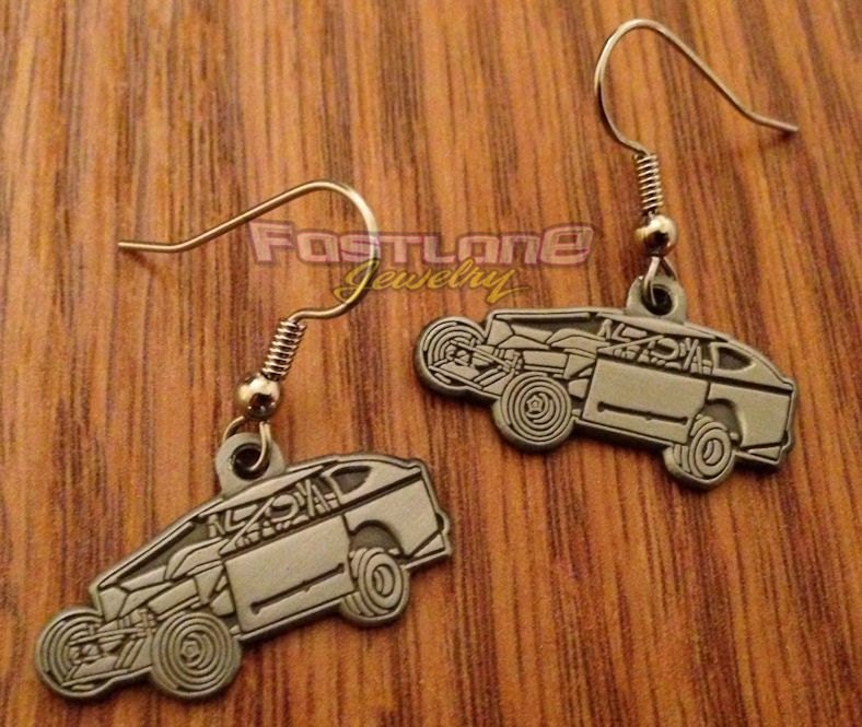Dirt Modified Charm Dangle Earrings Racing Jewelry by | Etsy