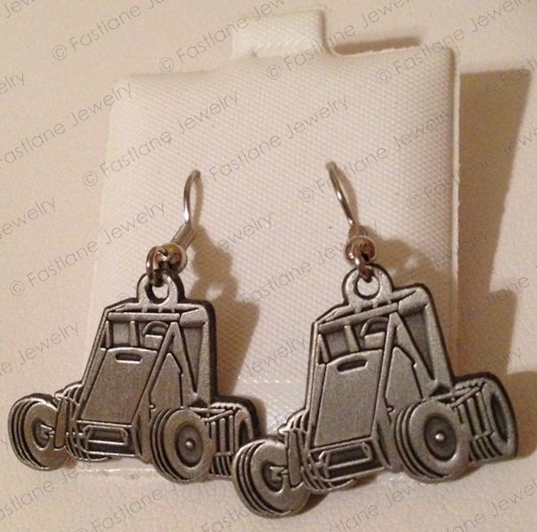 Wingless Sprint Car / Midget Charm Dangle Earrings- Racing Jewelry by ...