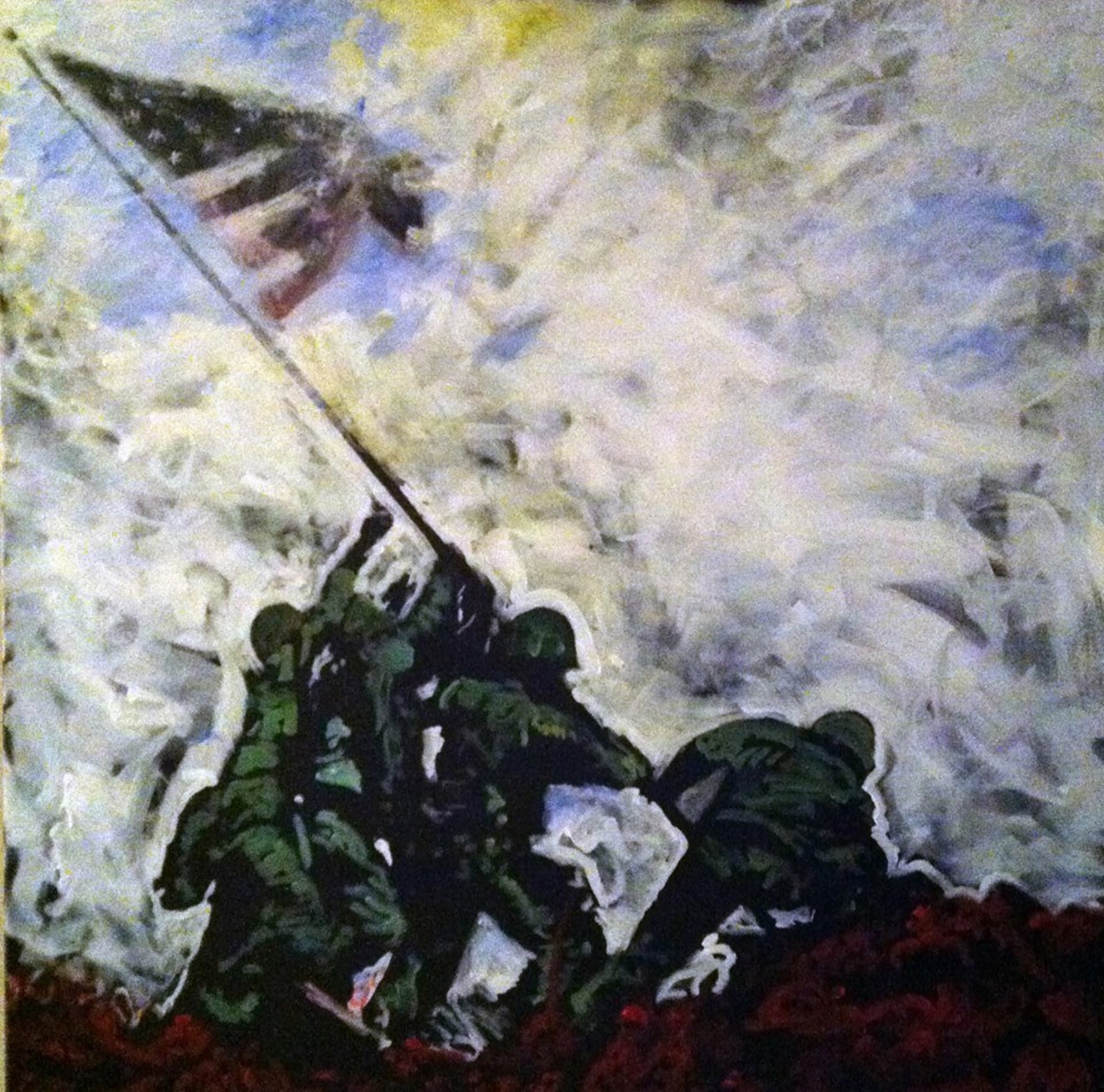 WW2 Iwo Jima Original Painting on Canvas by Matt Pecson MADE to ORDER ...