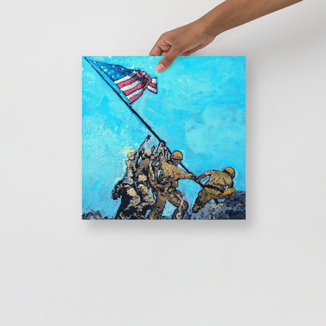 Iwo Jima Poster, Iwo Jima Art Print, Patriotic Decor, History Teacher ...