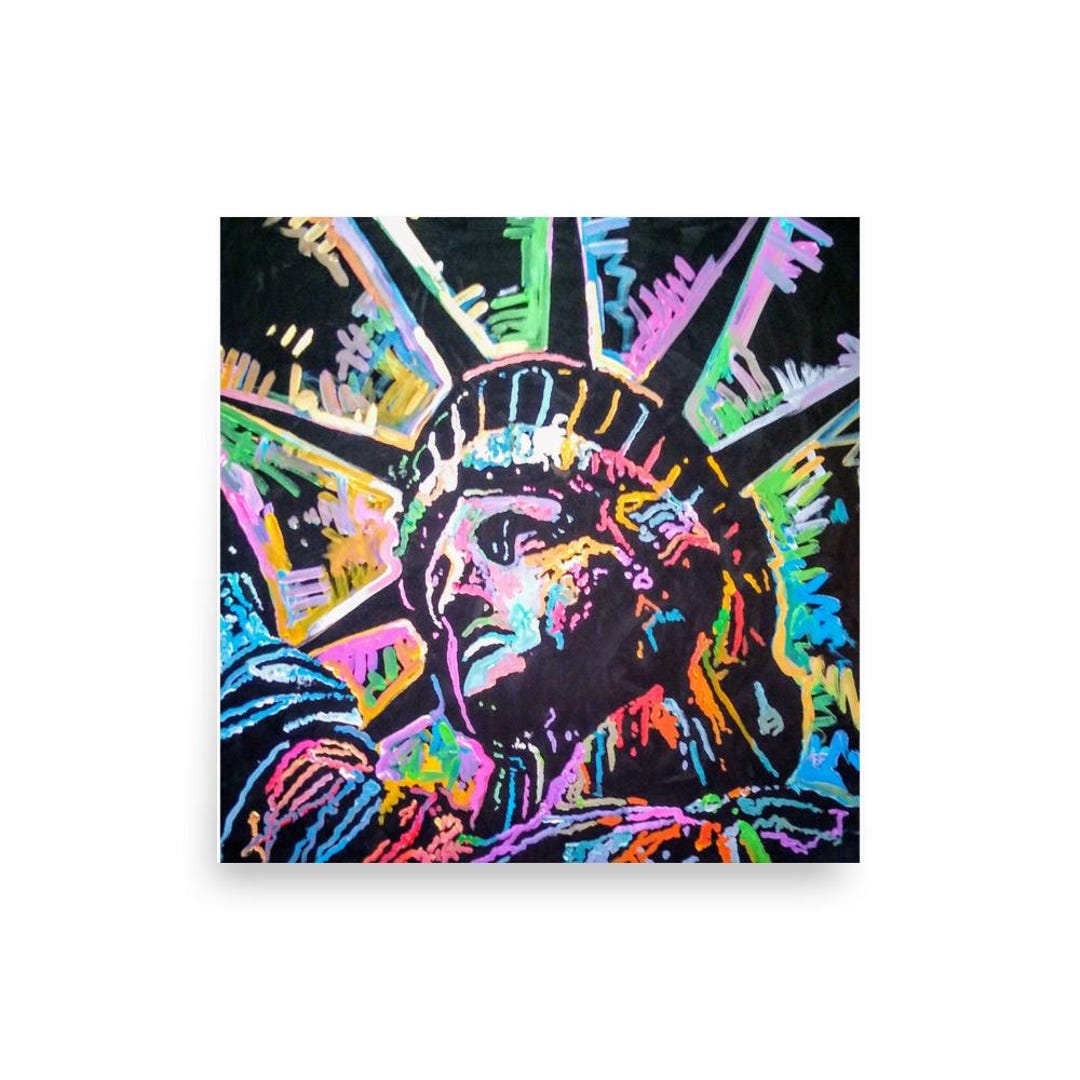 Statue of Liberty Art Prints, Bright Colorful Wall Art, New York City ...